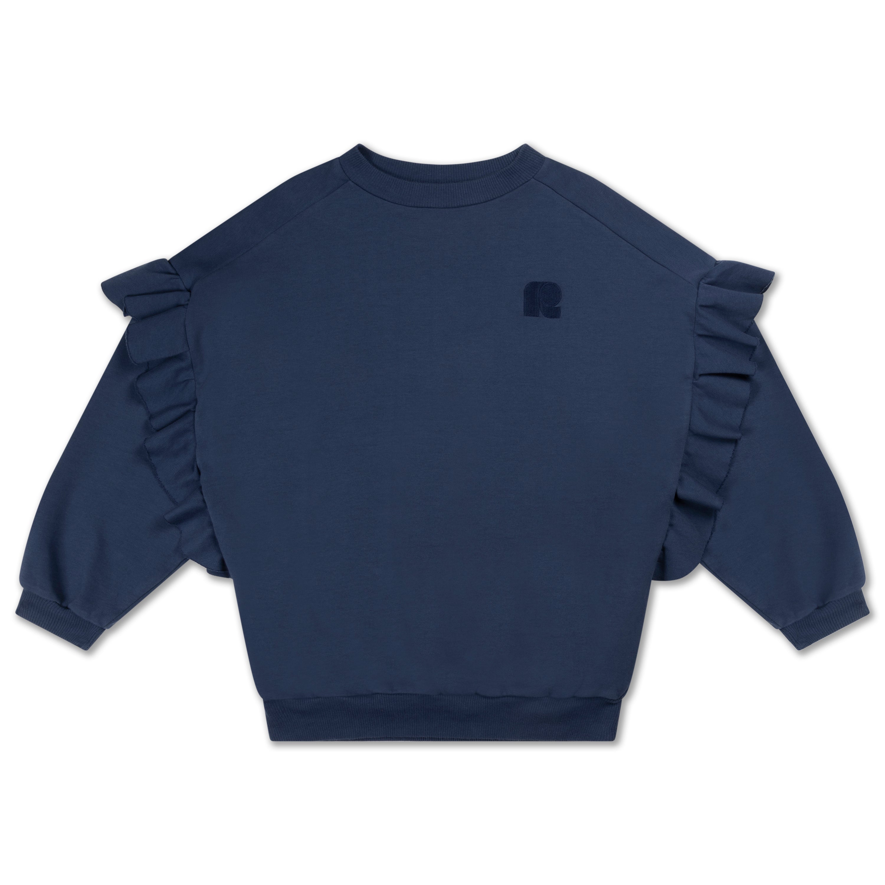ruffle sweater blue depth – Repose AMS